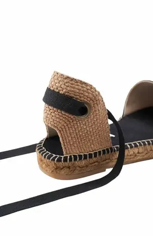 VISCATA Candell Canvas Espadrille Flats - Black