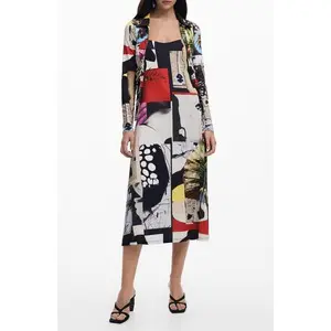 Desigual Mix Print Midi Dress