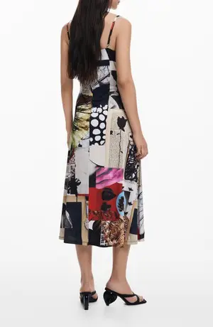 Desigual Mix Print Midi Dress