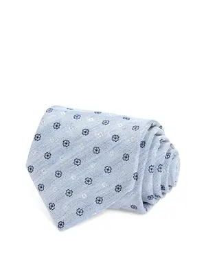 Canali Floral Neck Tie - Light Blue