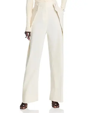 Rokh Pleated Wide-leg Pants - Cream