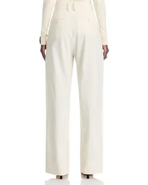 Rokh Pleated Wide-leg Pants - Cream