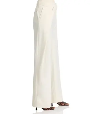 Rokh Pleated Wide-leg Pants - Cream