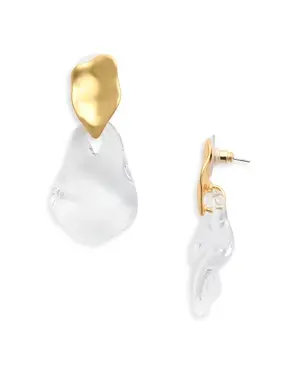 Alexis Bittar Liquid Lucite Wafer Earrings - Gold