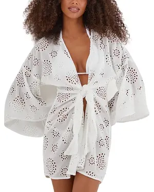 VIX PAULA HERMANNY Perola Eyelet Swim Cover-up - Off White