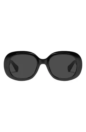 Quay Impromptu Round Frame Sunglasses - Black/ Smoke