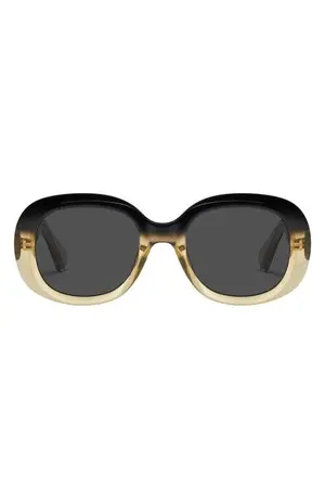 Quay QUAY Impromptu Round Frame Sunglasses Black Yellow/ Smoke