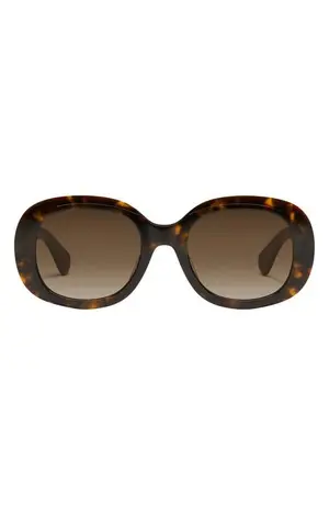 Quay Impromptu Round Frame Sunglasses - Neutral Tort/ Brown