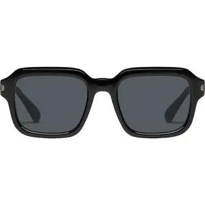 Quay PLAYBACK 53mm Square Sunglasses Black/ Smoke
