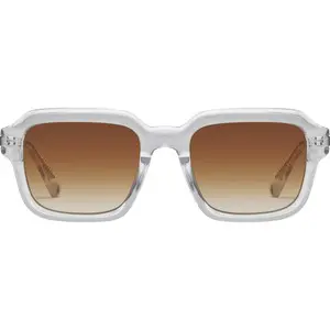 Quay Playback 53mm Square Sunglasses - Clear/ Sepia