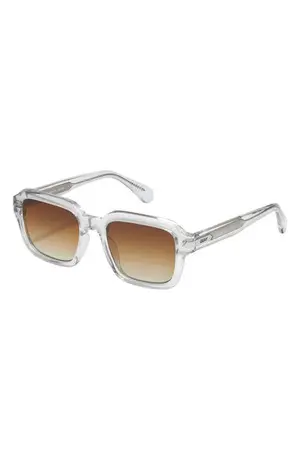 Quay Playback 53mm Square Sunglasses - Clear/ Sepia