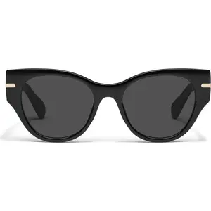 Quay Chit Chat 53mm Cat Eye Sunglasses - Black/ Smoke