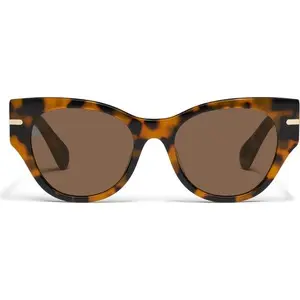 Quay Chit Chat 53mm Cat Eye Sunglasses - Pebble Tort/ Brown