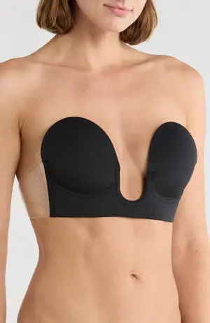 NORDSTROM RACK Backless Strapless Adhesive Underwire Bra - Black