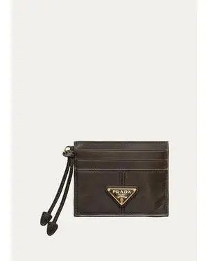 Prada Soft Leather Card Case Forest