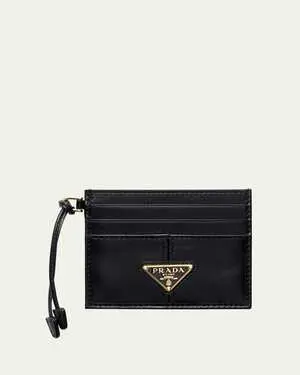 Prada Soft Leather Card Case Nero