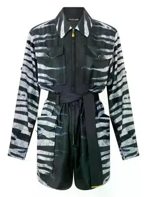 Roberto Cavalli Zebra-print Jumpsuit - Black