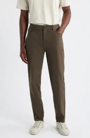 Zella Driver Slim Fit Five-pocket Trousers - Olive Tuscan