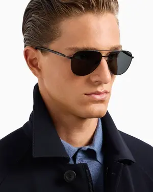 Giorgio Armani Aviator Sunglasses - Black