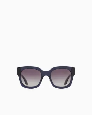 Giorgio Armani Square Bio-Acetate Sunglasses Blue