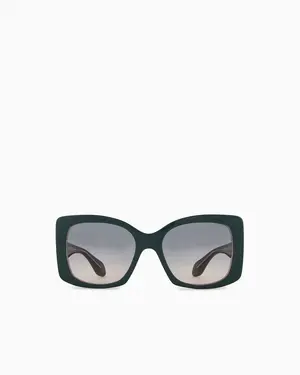 Giorgio Armani Square Bio-Acetate Sunglasses Green