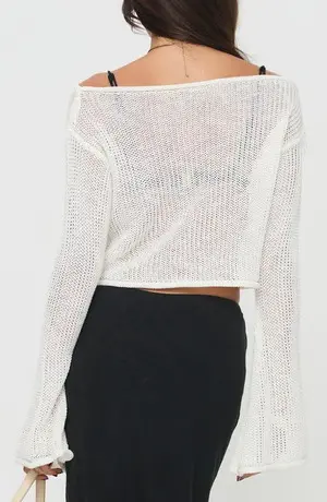 Princess Polly Cafe Pari Open Stitch Crop Sweater