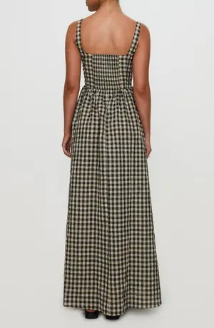 Princess Polly Cartmel Gingham Check Maxi Dress - Black