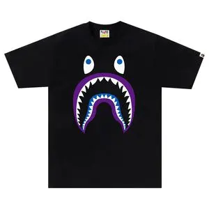 A BATHING APE Colors Shark Ponr Tee - Black