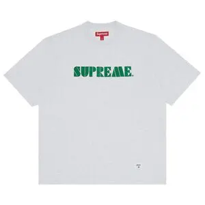 Supreme Stencil Embroidered Short-sleeve Top 'ash - Grey