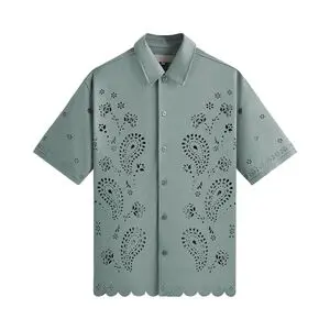 Kith Isaac Microsuede Button Down Shirt 'harbour - Green