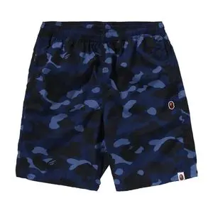 A BATHING APE Color Camo Ape Head Beach Shorts - Blue