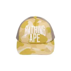 A BATHING APE Color Camo Nyc Logo Mesh Cap - Yellow