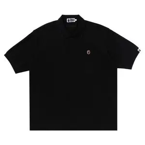 A BATHING APE Ape Head One Point Polo - Black
