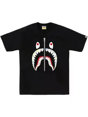 A BATHING APE Shark-print T-shirt - Black