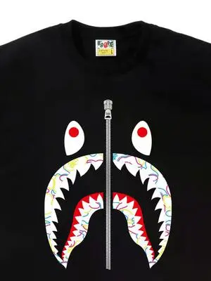 A BATHING APE Shark-print T-shirt - Black