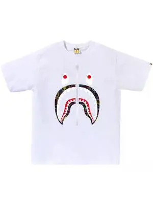 A BATHING APE Shark-print T-shirt - White