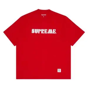 Supreme Stencil Embroidered Short-sleeve Top - Red
