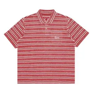 Supreme Stripe Terry Short-sleeve Polo - Red