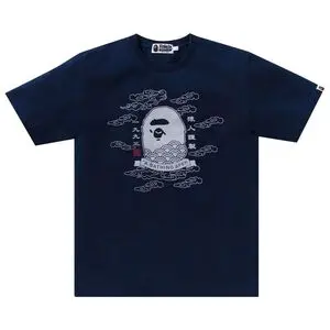 A BATHING APE 31st Anniv. Ape Head Tee 'indigo - Blue