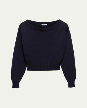 Prada Prada Boat Neck Knit Sweater - Bleu