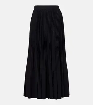 Junya Watanabe Plisse Wool-blend Maxi Skirt