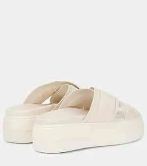 Hogan Skyscraper Leather-trimmed Platform Sandals - Neutrals
