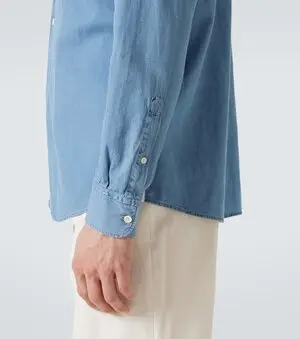 Zegna Cotton And Linen Denim Shirt