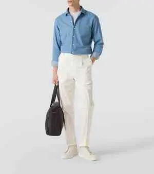 Zegna Cotton And Linen Denim Shirt