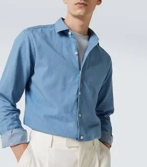 Zegna Cotton And Linen Denim Shirt