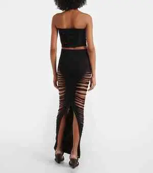 Rick Owens Cutout Strapless Wool Top - Black