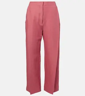 Tove Santu Linen And Cotton-blend Culottes - Pink