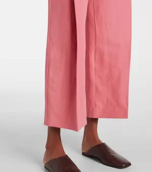 Tove Santu Linen And Cotton-blend Culottes - Pink