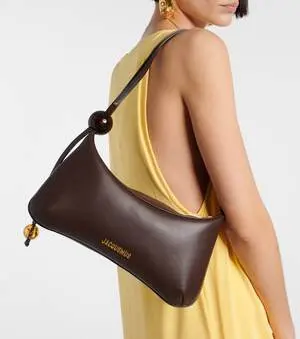 Jacquemus Bisou Perle Large Leather Shoulder Bag