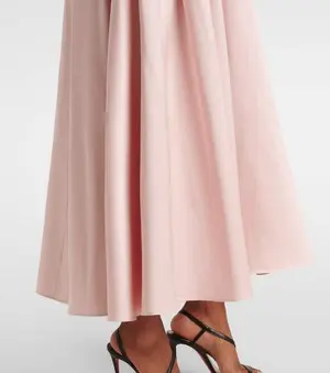 Roland Mouret Strapless Ruffled Midi Dress - Beige